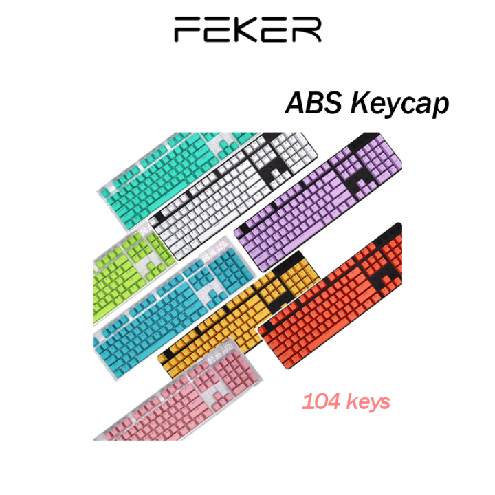 Feker 104 Keys Keycap For Mechanical Keyboard ABS Color Backlit Keycap ...