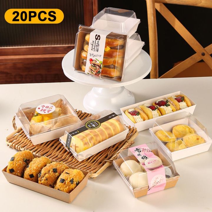 20PC Sandwich Gift Box Sandwich box Square Cake Dessert Box Kraft Box ...