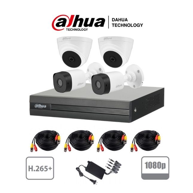 Dahua CCTV Package 2MP Kit 2 4 6 8 Complete Set Self Install Camera Kit ...