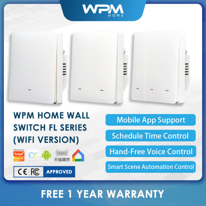 【WiFi Version】WPM Home Smart Wall Switch FL Series Non Neutral Tuya App ...
