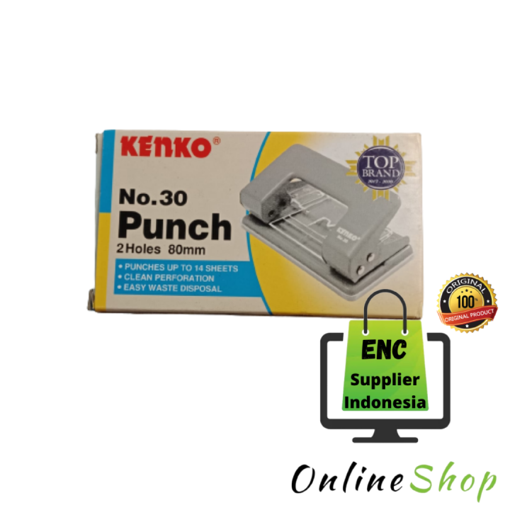 kenko 1 buah pembolong kertas no.30 kenko punch 2 lubang 80mm per pcs ...