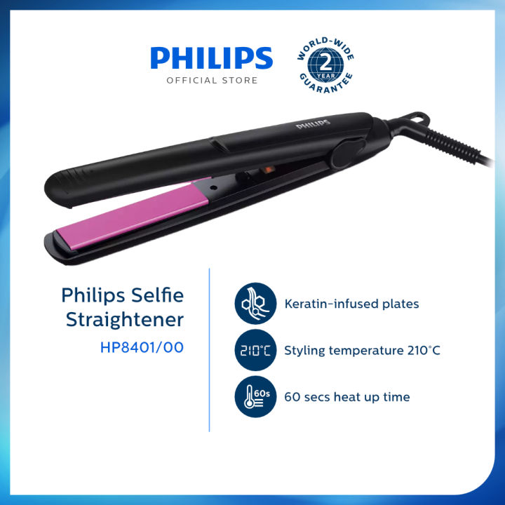 Philips Selfie Straightener HP8401/00 (Fast Heating, High Temperature ...