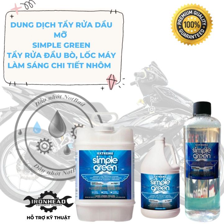 Dung dịch tẩy rửa dầu mỡ lốc máy, đầu bò, các chi tiết làm sáng nhôm ...