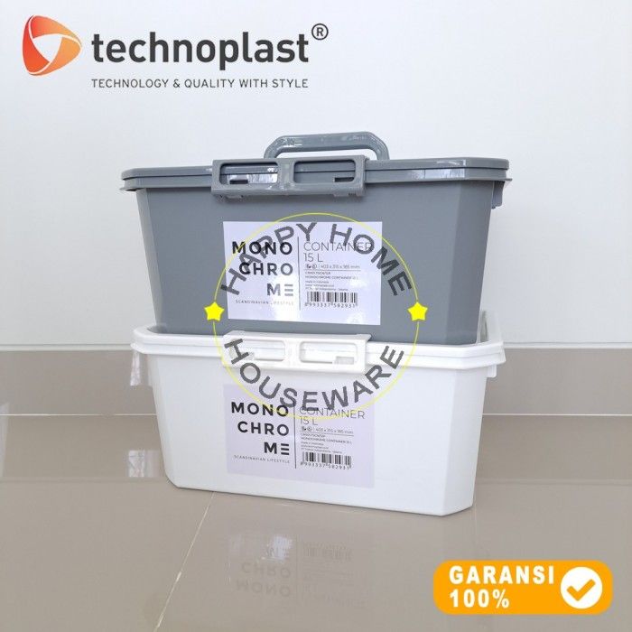 TECHNOPLAST Monochrome Container 15L | Box Kotak Penyimpanan Serbaguna | Lazada Indonesia