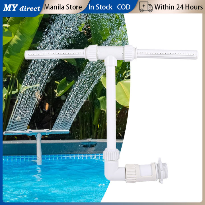 Dual Head Pool Fountain Adjustable Swimming Pool Waterfall Sprinkler ...