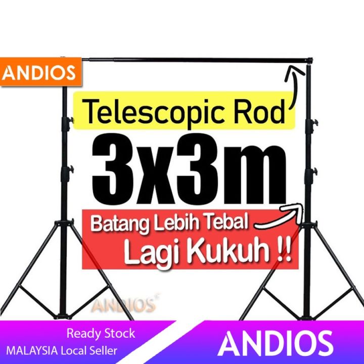 3m Heavy Duty Backdrop Stand Telescopic Crossbar Bar Background 3x3 ...