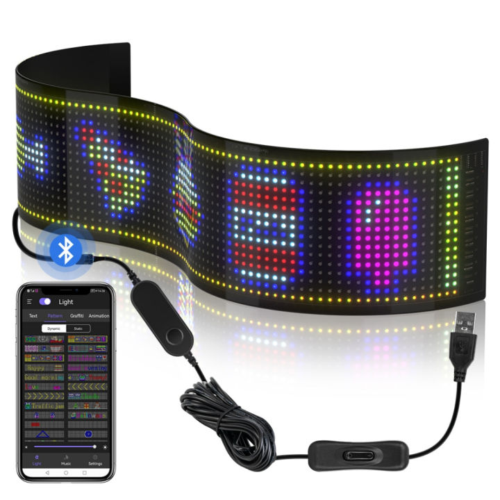 【New-store】 LED Matrix Pixel Panel Bluetooth APP USB 5V Flexible ...
