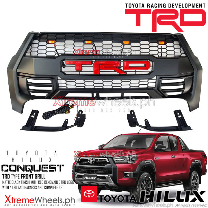 Toyota Hilux Conquest 2021-2024 Thailand Made TRD Front Bumper Grill ...