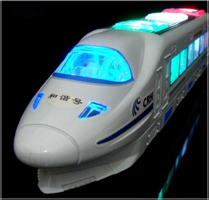 [ Funny ] Electric Light And Music Train Toy High-Speed Train Goes ...