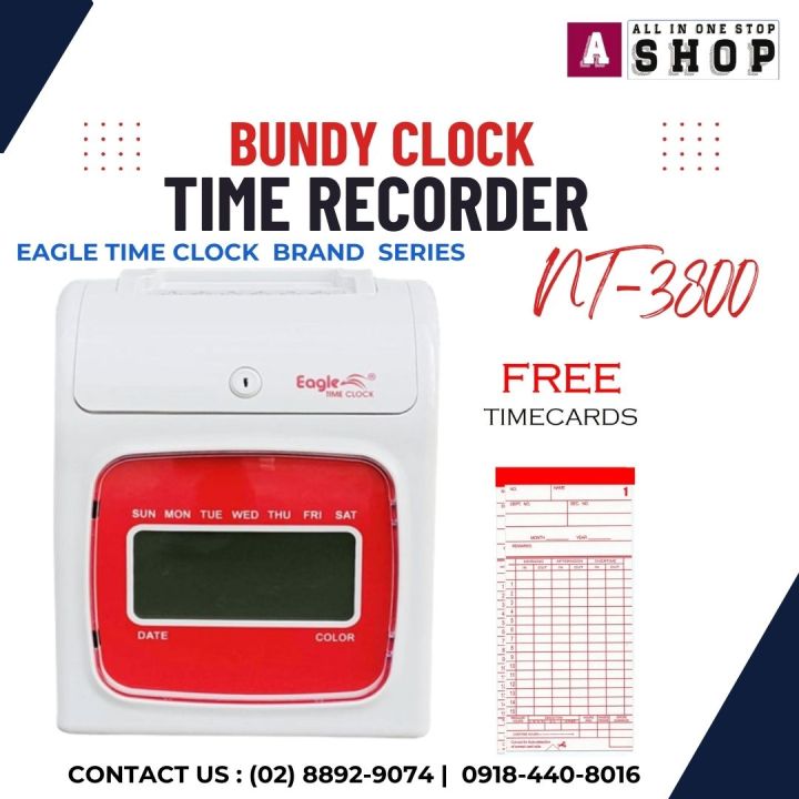 Bundy Clock with FREE 100 pcs. Time Card, Time Recorder machine, Analog ...