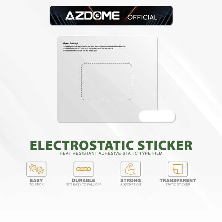 AZDOME Dashcam Electrostatic Sticker Electrostatic Film Heat Resistant ...