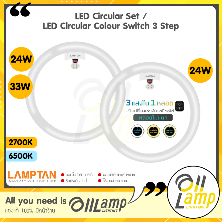 Lamptan หลอดไฟซาลาเปา Led Circular Set 24w 33w และ Led Circular 24w