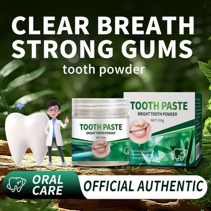 Clear Breath Strong Gums Tooth Powder for Bright White Teeth and Fresh ...