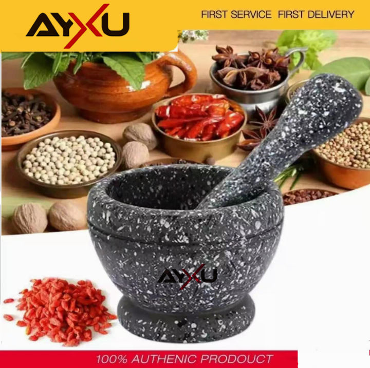 Ayxu Mortar & Pestle, Used With Wet and Dry Ingredients, Ultra-Durable ...