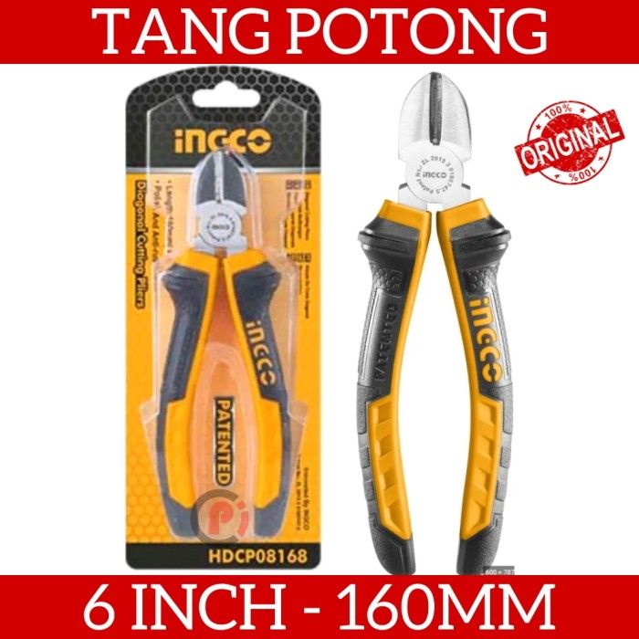 INGCO HDCP08168 Tang Potong Diagonal Cutting Pliers Ukuran 6Inch 160mm ...