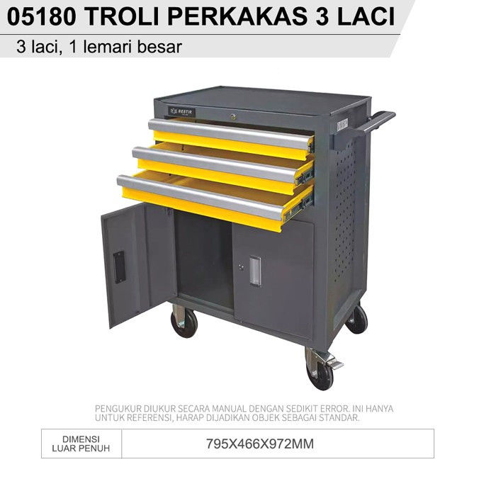 Trollies Bengkel Rak 3/4/5/7 Susun Trolly Trolley perkakas tools Tool ...