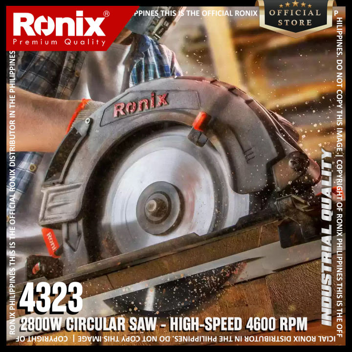 Ronix 4323 2800W Circular Saw - High-Speed 4600 RPM, Ergonomic ...