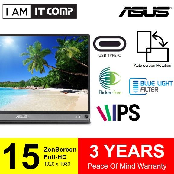 ASUS 16 Inch ZenScreen MB16ACE Full HD , USB Type-C Portable USB ...