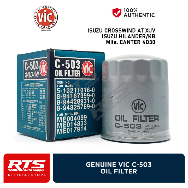VIC Oil Filter C-503 for Isuzu Crosswind Hilander Canter 4d30 ( C503 ...