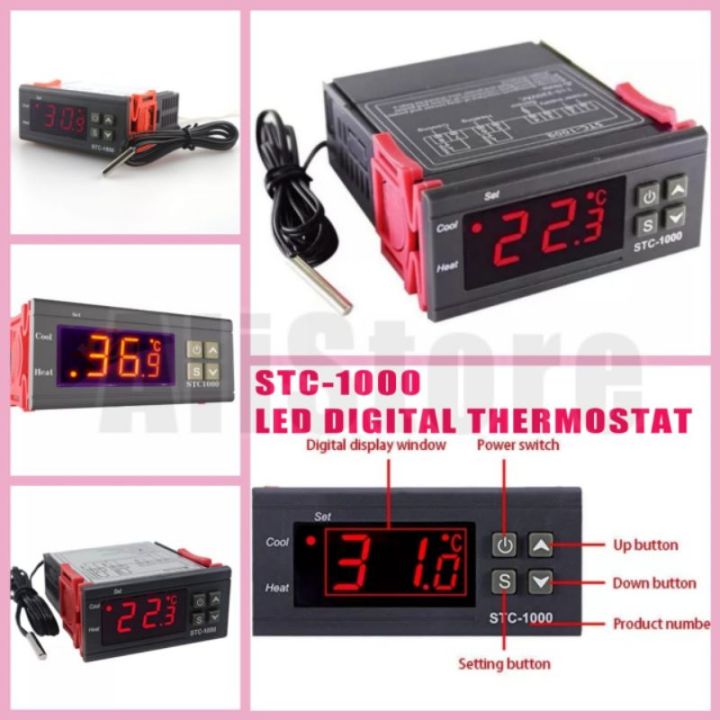 ALi STC-1000 LED Digital Thermostat Incubator Temperature Controller Thermoregulator Relay ...