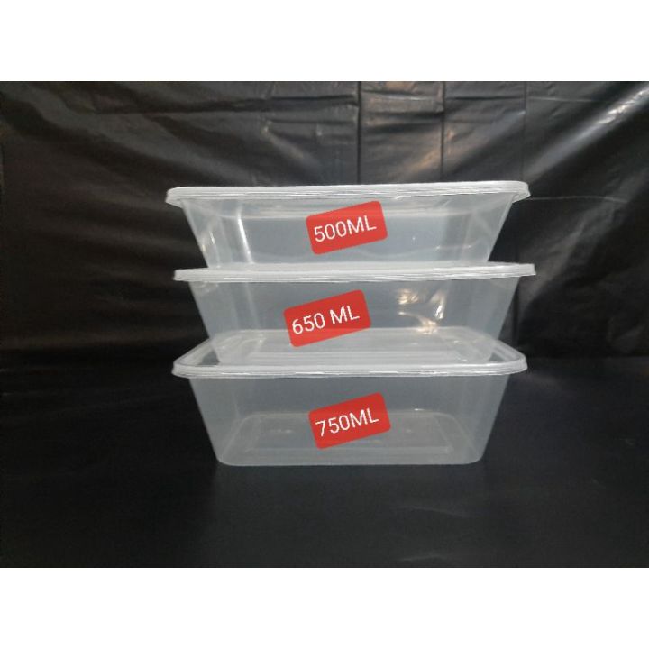 Thinwall 500ml 650ml 750ml KOTAK PERSEGI / Kotak makan isi 25pcs | Lazada Indonesia