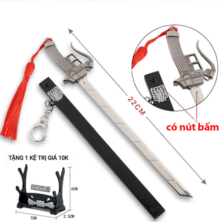 [22cm] Mô hình móc khóa kiếm trong Attack on Titan sword swords Thép ...