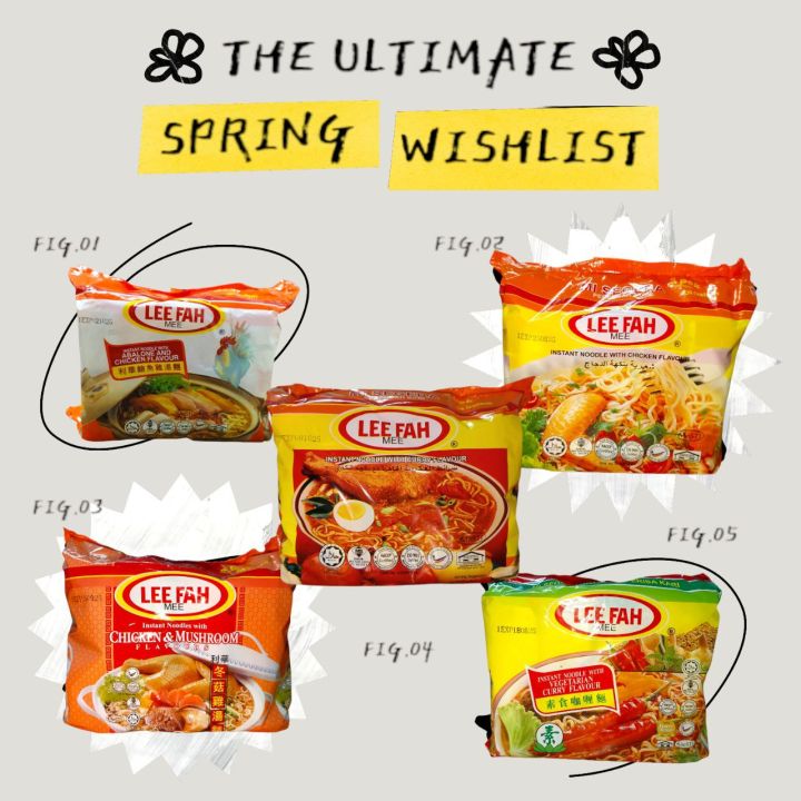 LEE FAH MEE Instants Noodle 7 Flavours 5x70g | Lazada