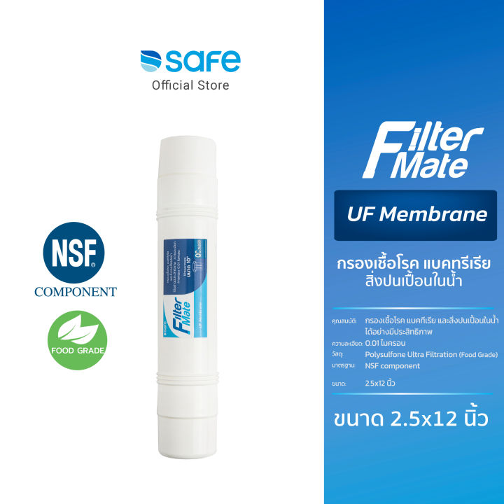 safe ไส้กรอง Filter Mate | UF Membrane กรองเชื้อโรค แบคทีเรีย และสิ่งปน ...