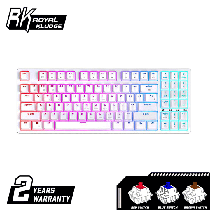 Royal Kludge RK92 Tri Mode RGB 92 Keys Hot Swappable Mechanical ...