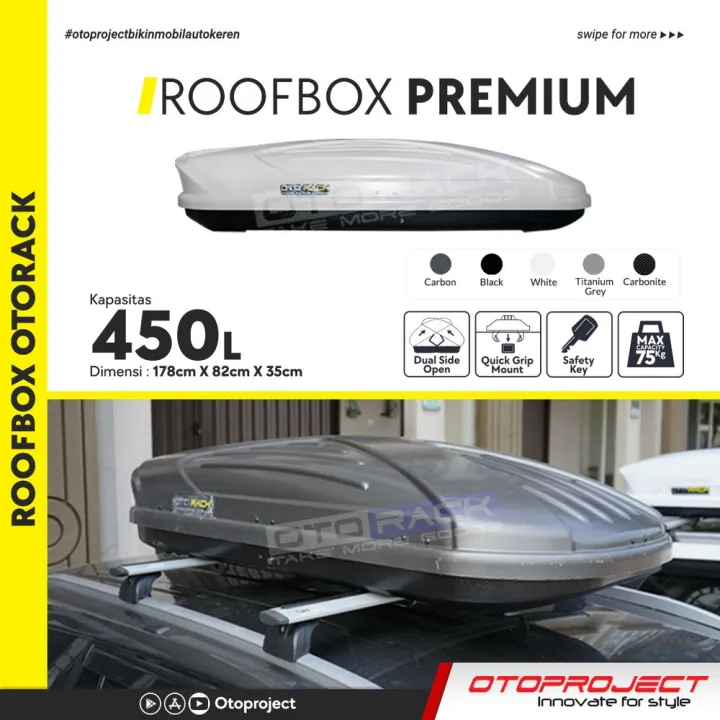 Roofbox OTORACK PREMIUM Series 450 Liter Roof Box Rak Bagasi Mobil ...