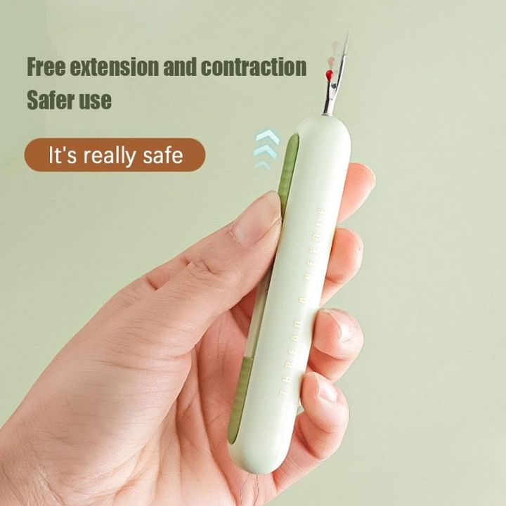 2-in-1 Needle Threader Seam Set Threading&Seam Remover Stitch Removal ...