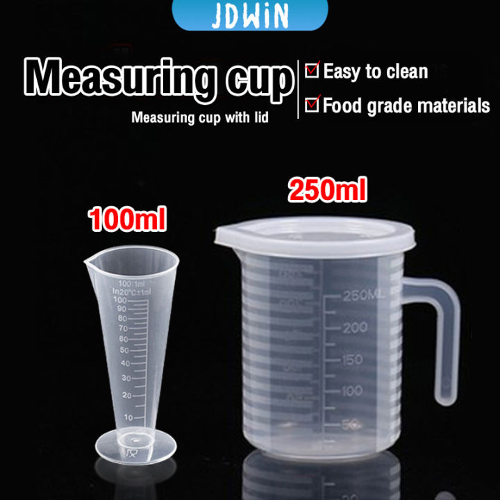 JDWin Clear Plastic Measuring Cup Pitcher Liquid Measure Jug Cup Container 100ML | Lazada PH
