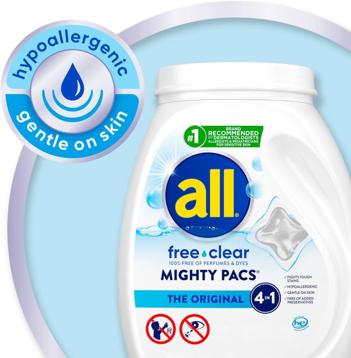 all free clear, Original, MIGHTY PACS Laundry Detergent Pacs for ...