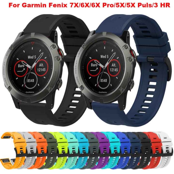 ซิลิโคน26มม.สำหรับ Garmin Fenix 7X/6X Pro/5X Plus/3 HR/Tactix 7 Pro ...