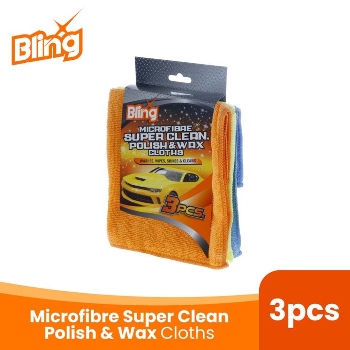 BLING Microfibre Super Clean Polish and Wax Cloths 3 Packs BLAT07 ...