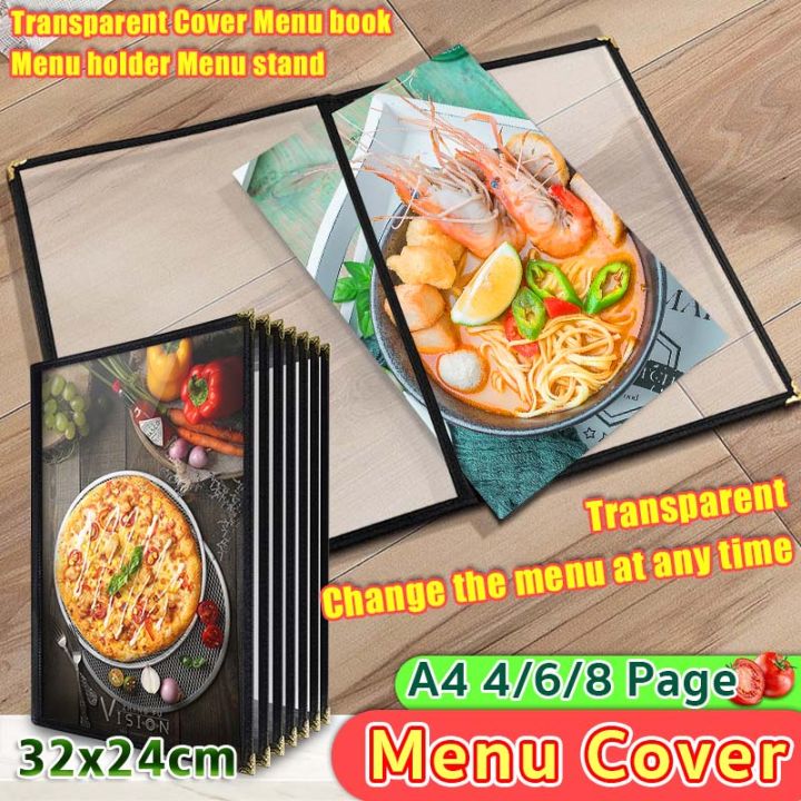 【Fast delivery】Menu book Transparent Cover Menu Book 4-6-8pages Menu ...