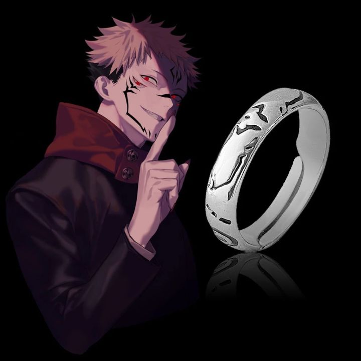 Anime Jujutsu Kaisen Ring Ryomen Sukuna Metal Adjustable Opening Punk ...