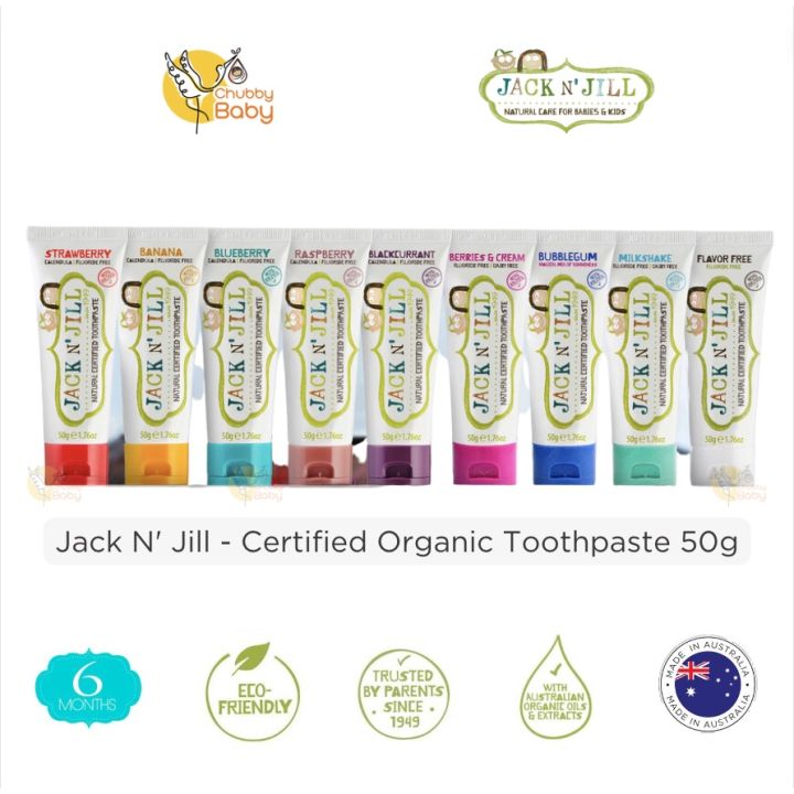 Jack N Jill - Natural Toothpaste 50g | Organic Certified Toothpaste ...