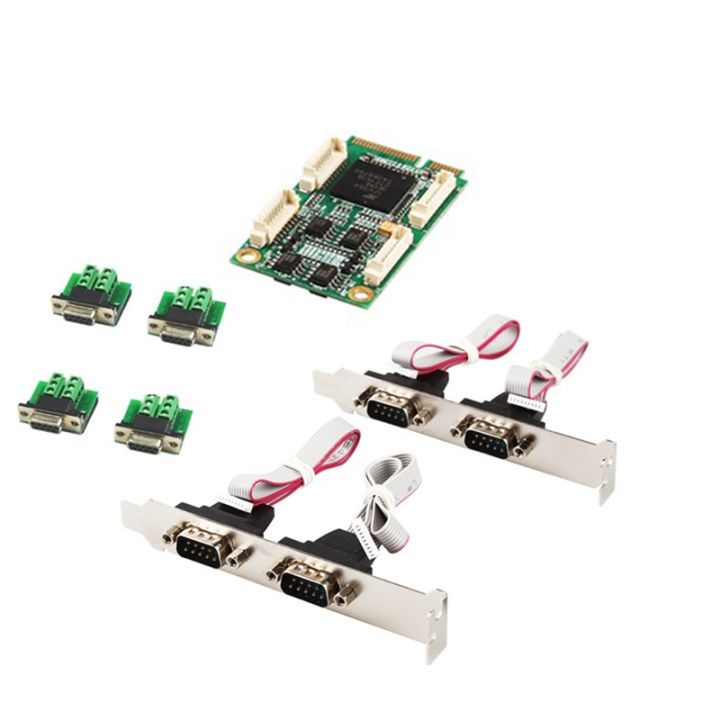 Mini PCIe 4 Ports RS422 RS485 Db9 Com Half Size Mini PCI Express Serial ...