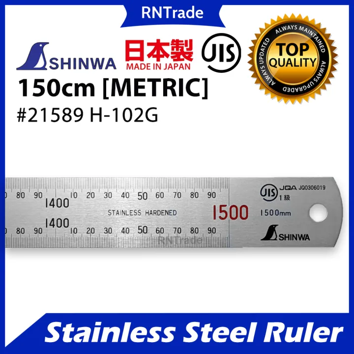 Stainless Steel Ruler Shinwa 1500mm 1.5m #21589 H-102G, Made in Japan ...