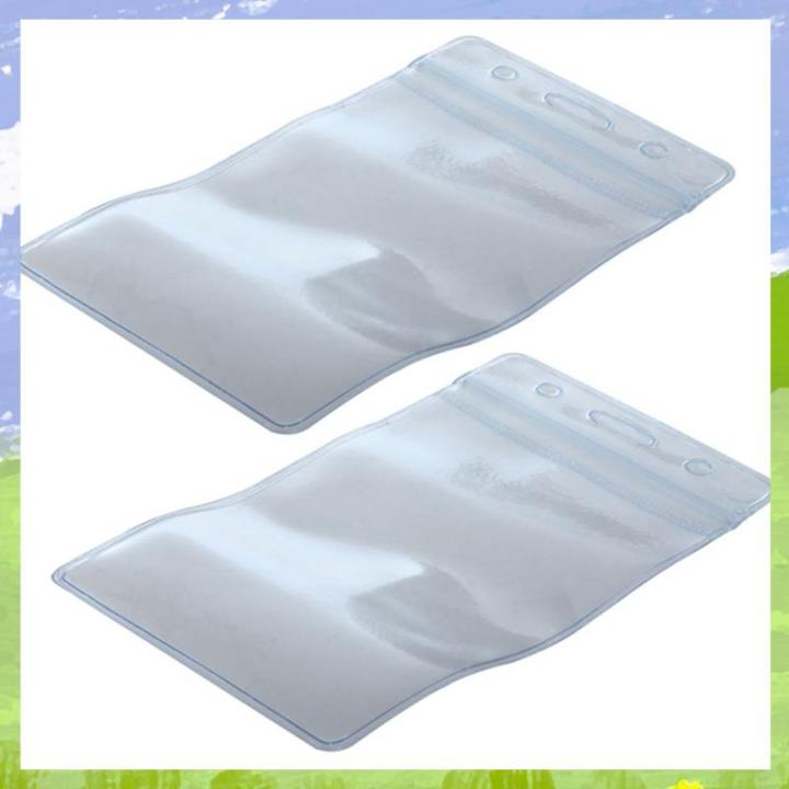 (JEMX) 100 Pcs Clear Plastic Vertical Name Tag Badge ID Card Holders ...