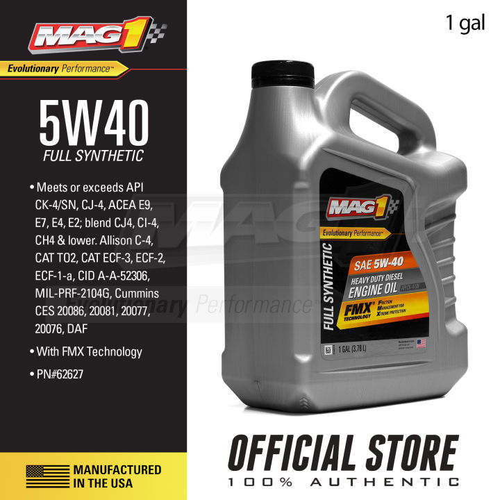 MAG 1 Official 5W40 All Fleet API CK-4/SN Certified Fully Synthetic Car ...