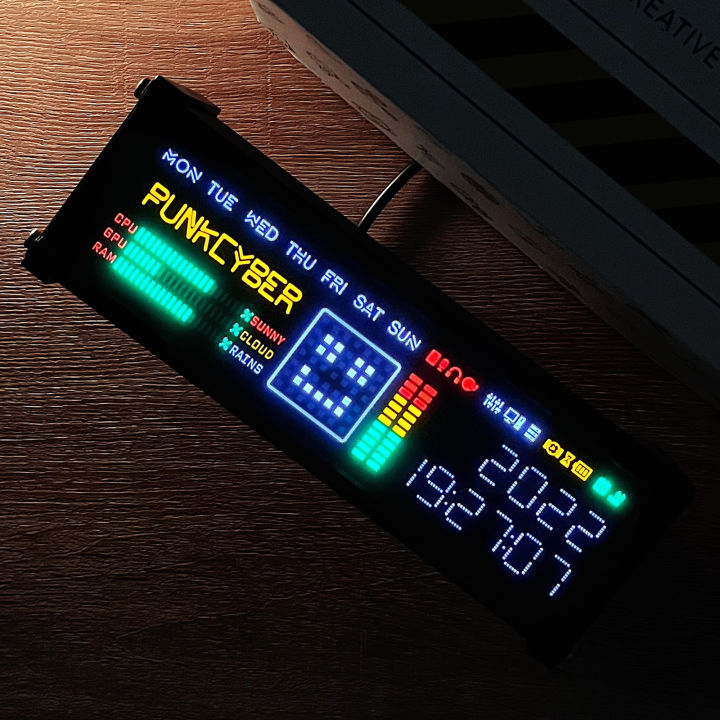 WFD Retro Electronic Tube Clock Pseudo-Fluorescent Matrix Cyberpunk ...