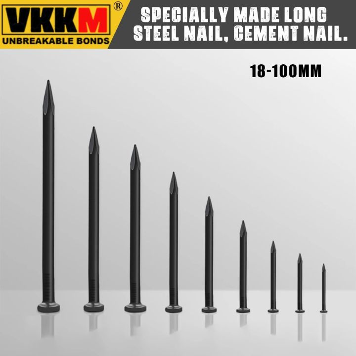 18-130MM Black Steel Nails, Concrete Nails Cement Wall Woodworking ...