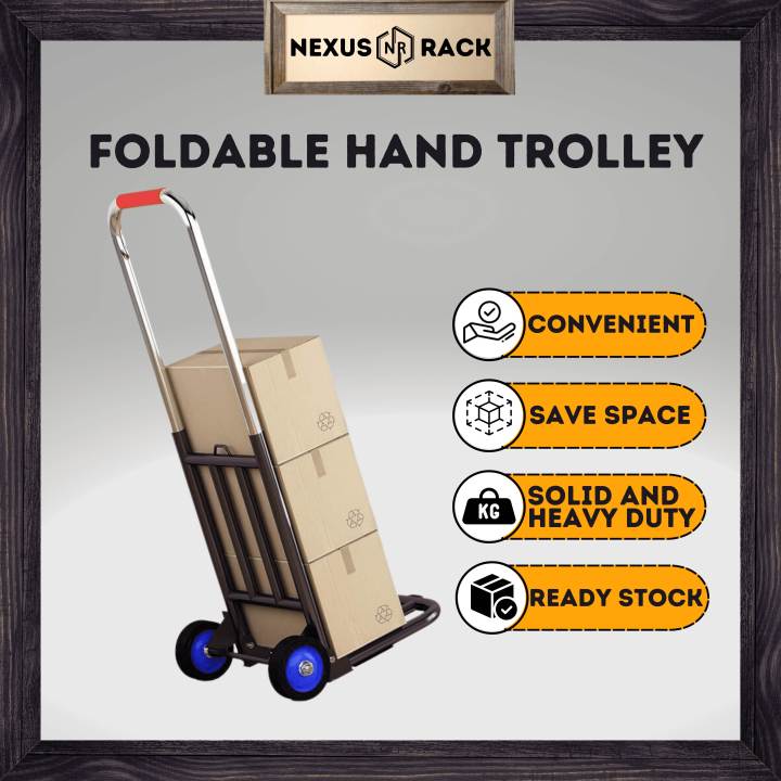 Nexus Foldable Hand Trolley with Rubber Wheel Extendable Hand Truck Gas ...