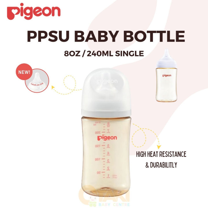 Pigeon Wide Neck 8oz / 240ml PPSU Nursing Bottle | Lazada