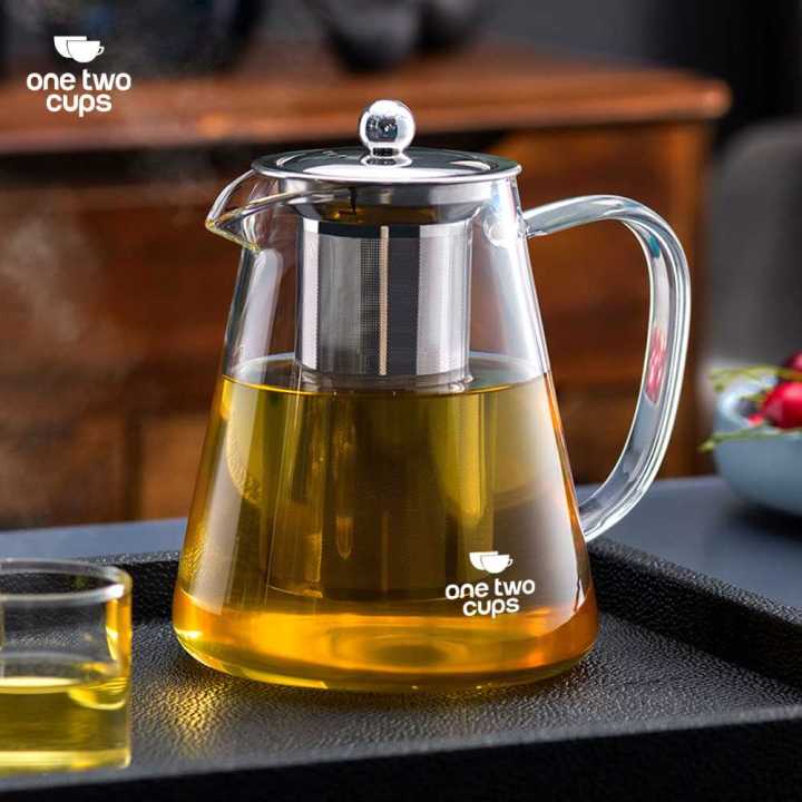 One Two Cups Teko Teh Kaca Teapot Glass Tahan Panas Api with Saringan - TP-760 / teko kaca bisa ...