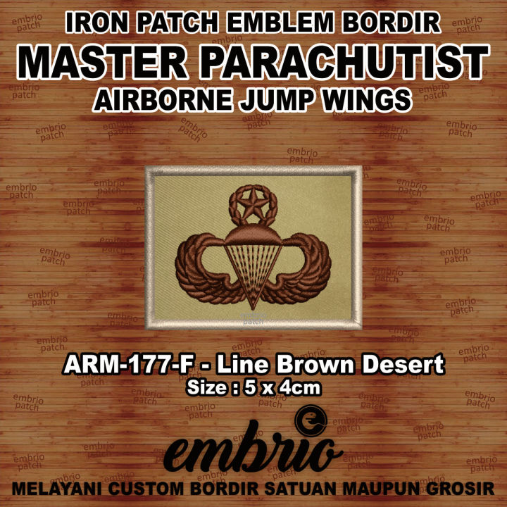 ARM-177-F Patch MASTER Parachutist Airborne Jump Wings Vietnam War ...
