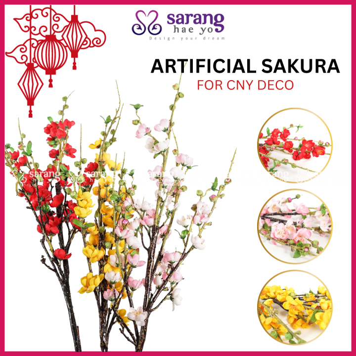 Artificial Sakura Flower Bunga Hiasan Rumah CNY 🇲🇾梅花枝 Sakura Flower 桃花 ...