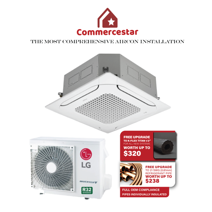 LG INVERTER R32 CEILING CASSETTE UNIT AIRCON INSTALLATION | Lazada ...